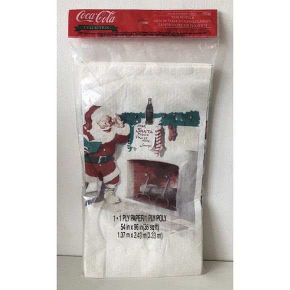 Coca Cola | Holiday | Vintage 993 Christmas Cocacola Paper Table Cover ...